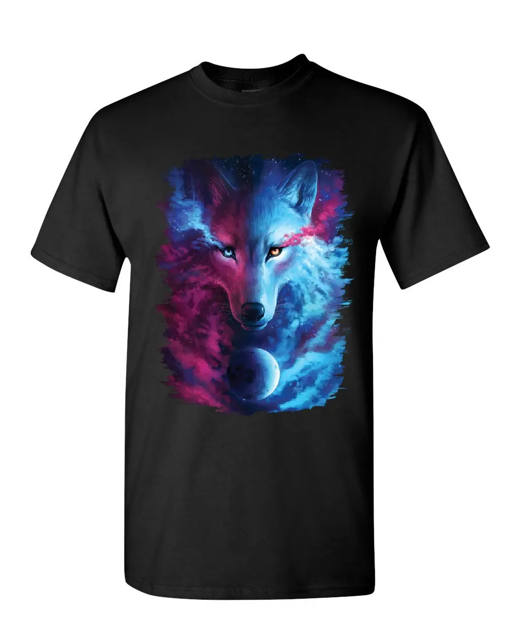 Wild Wolf T Shirt Wildlife Nature Magic Night Sky Space Twilight Mens ...
