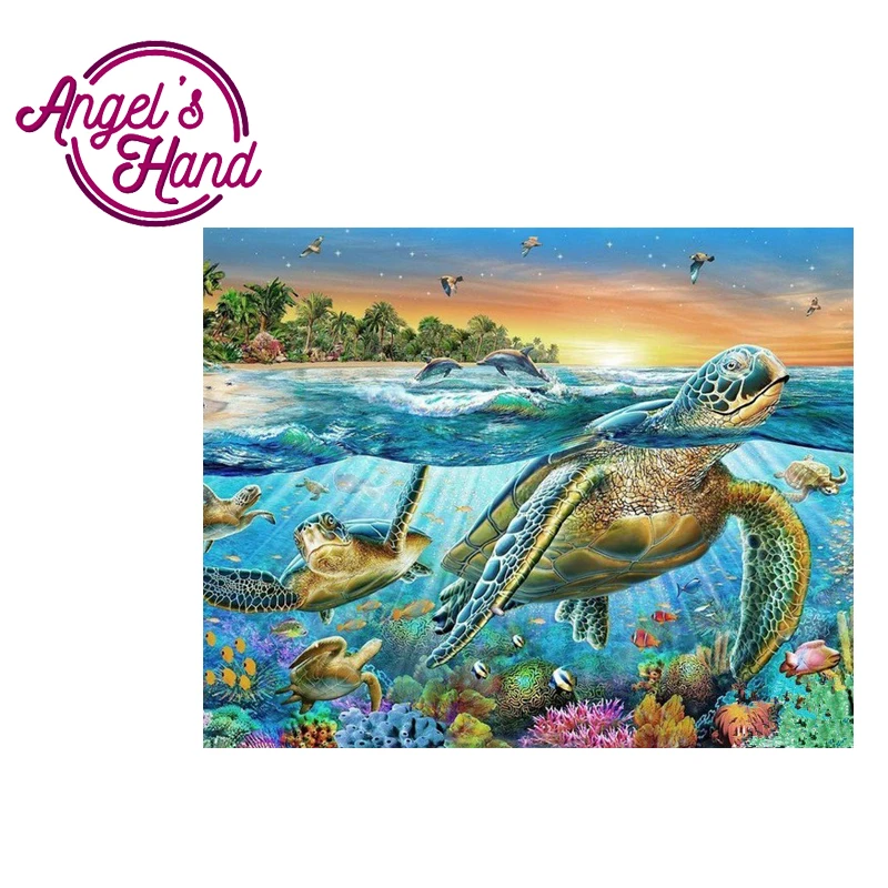 Animal Full Diamond Embroidery 5D Diy Diamond Painting Sea Turtles ...