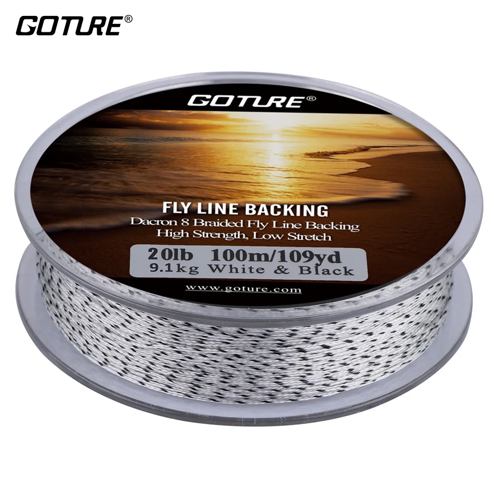 Goture 20LB Fly Line Backing 100M/109Yrd 8 Strands Dacron Braided Line ...