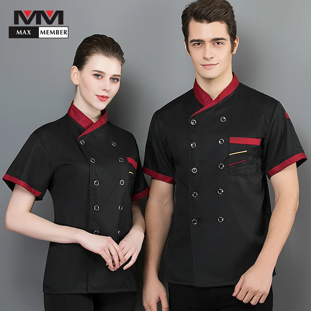 Food Chef uniforme de ropa de trabajo de manga corta, transpirable ...