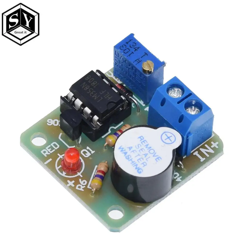 12v Lm358 Accumulator Sound Light Alarm Board Buzzer Prevent Over ...