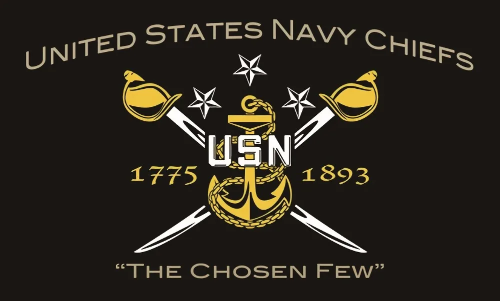 Usa Navy Chiefs The Chosen Few American Flag Banner 150x90cm 100d ...