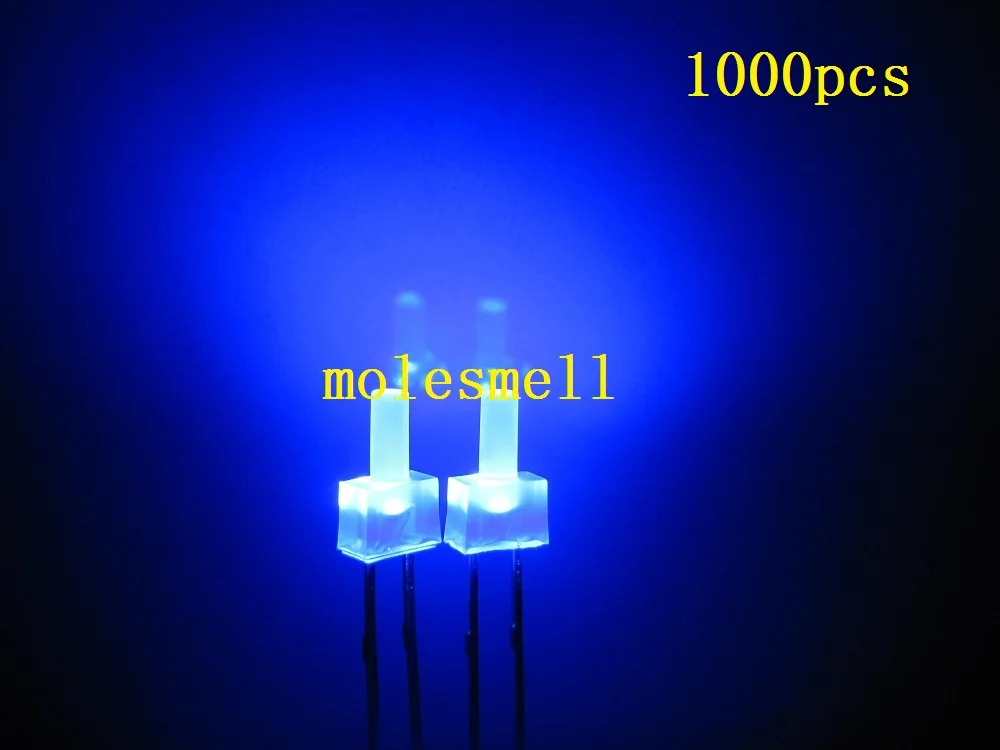 1000pcs 새로운 2mm 블루 확산 평면 상단 LED led 전구 빛 2mm 와이드 앵글 블루 렌즈 LED|flat top ...