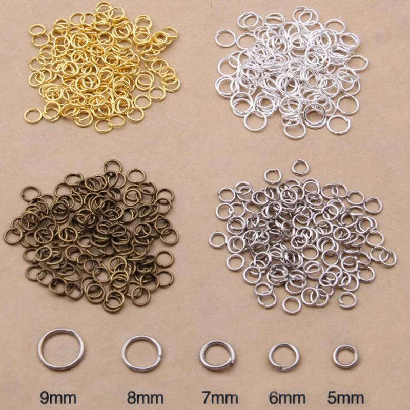 20g/lot 4 5 6 7 8mm Jump Rings Silver/Gold Split Rings Connectors For Diy Jewelry Finding Making ...