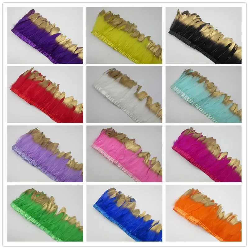 Goose Feather Trims 2Yards/Lot Dyed Geese Feather Ribbons/15 20cm ...