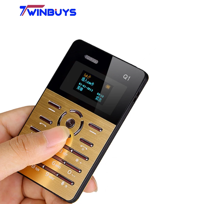 NEW Q1 Quad Band Ultra thin Pocket Card Mini Phone 1.0 Inch for ...