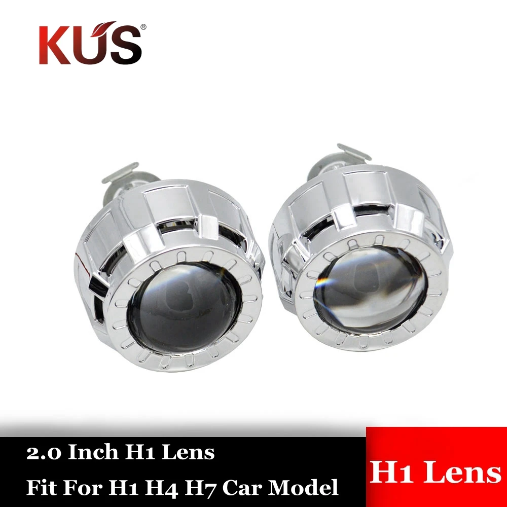 2pcs 2.0 Inch Car Bi Xenon H1 Projector Lens With Shrouds Mask H1 H4 H7 ...