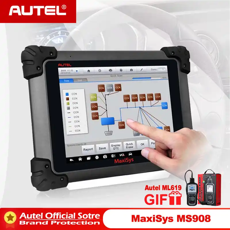 Autel MaxiCOM MK808 OBD2 Scanner Professional Auto Car Diagnostic Scan ...