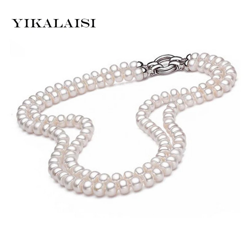 Yikalaisi 2017 100 Genuine Natural Freshwater Pearl Necklace For Women