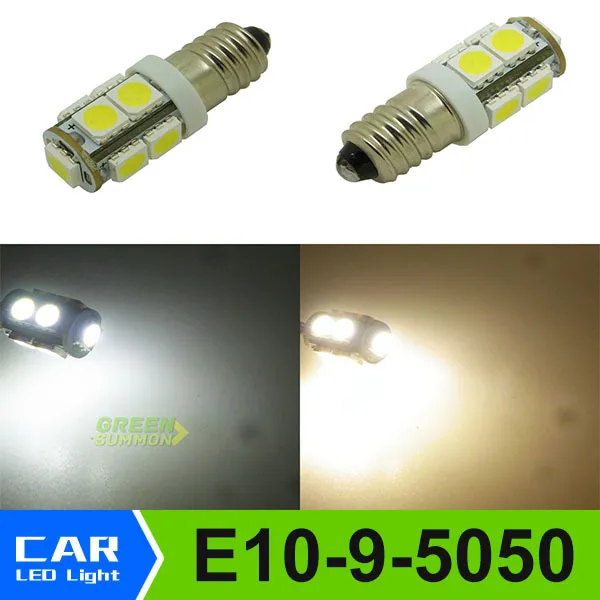 1Pcs E10 EY10 T3.25 9 SMD 5050 LED 3000K 6000K 조명 소형 램프 전구 DIY LIONEL 화이트 따뜻한 화이트 DC 12V|시그널 램프 ...