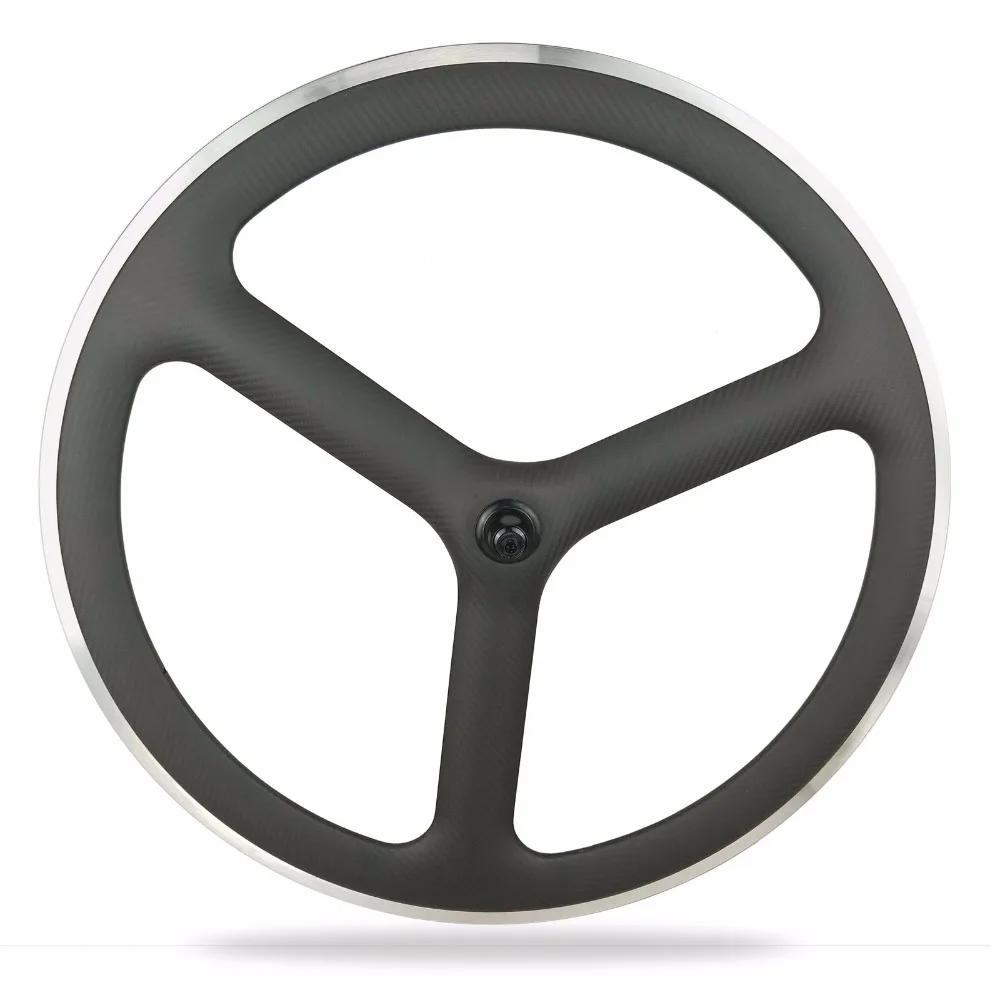 3K matte carbon road bike wheels T700 3 spoke carbon wheels with ...