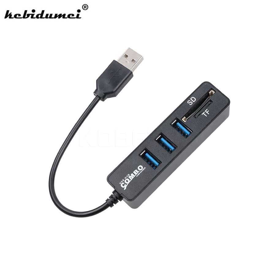 Newest 2 In 1 Combo Usb Hub 2 0 3 Ports Usb Card Reader For Sd Tf