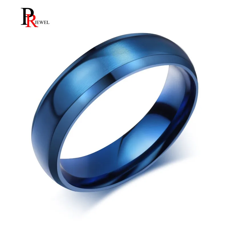 Classic Blue Ring Men Jewelry Stainless Steel Wedding Party Gift USA ...