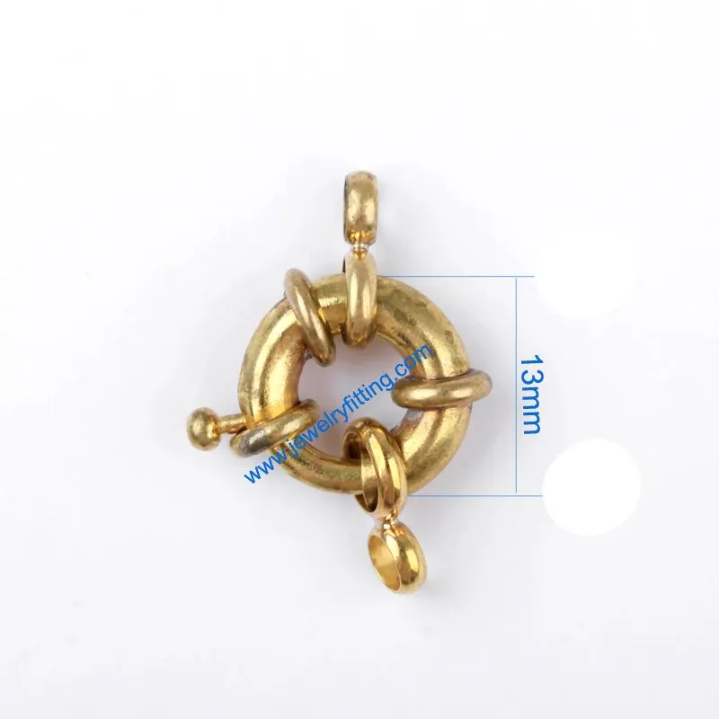 Brass-Spring-Ring-Clasp-with-2-loop-jewelry-findings-shipping-free-mang ...