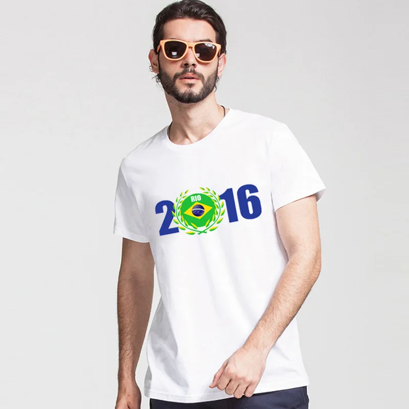 Rio Souvenir T shirt Men Short Sleeve t shirts Brazil Rio 2016 logo ...