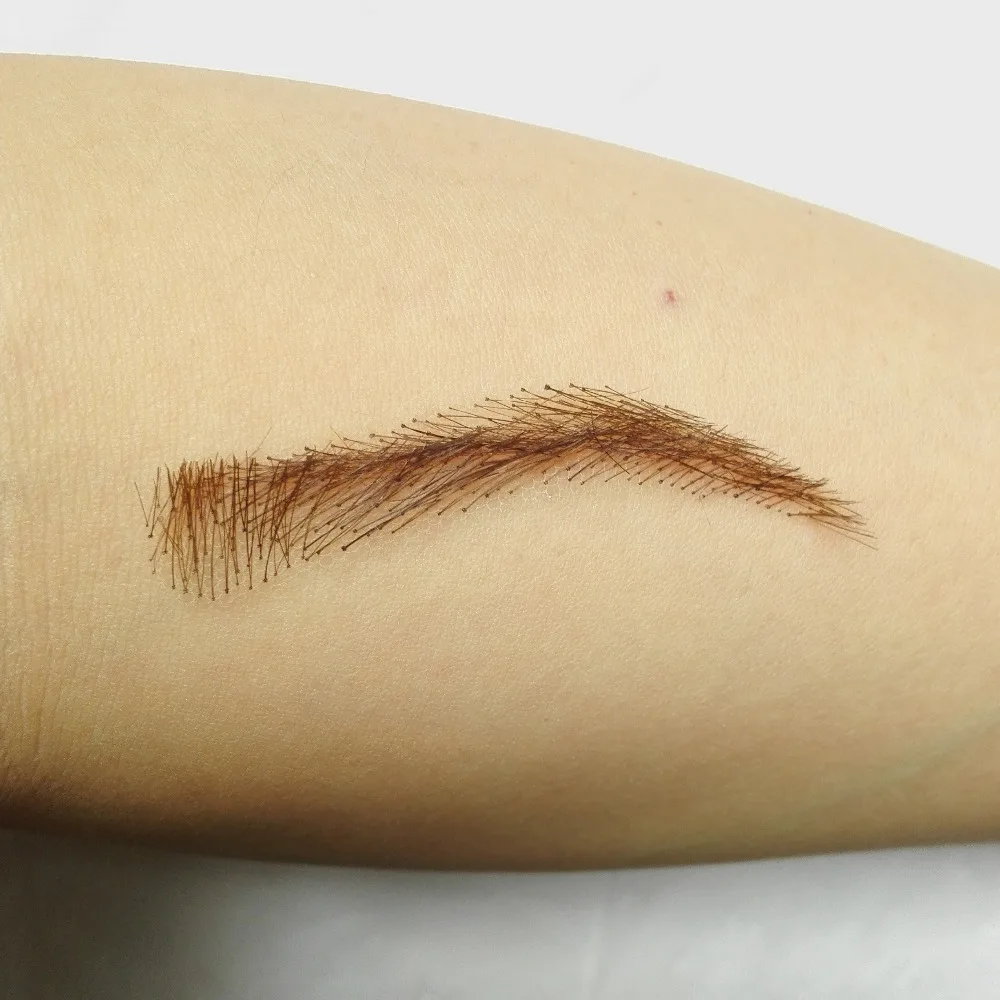 wholesale hand made human hair hand knot fake eyebrows handmade lace ...