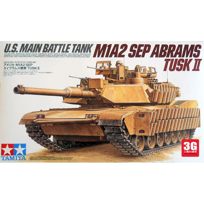 Tamiya models 1/35 35326 U.S. Main Battle Tank M1A2 SEP Abrams Tusk II Assembly Model kits scale ...
