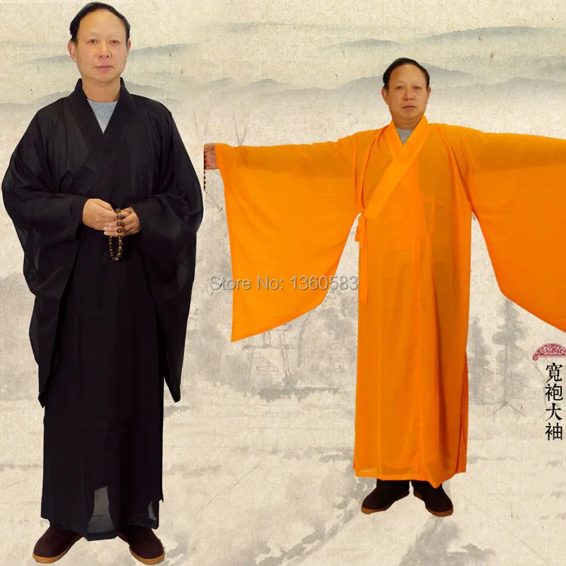 2 Colors Shaolin Temple Costume Zen Buddhist Robe Lay Monk