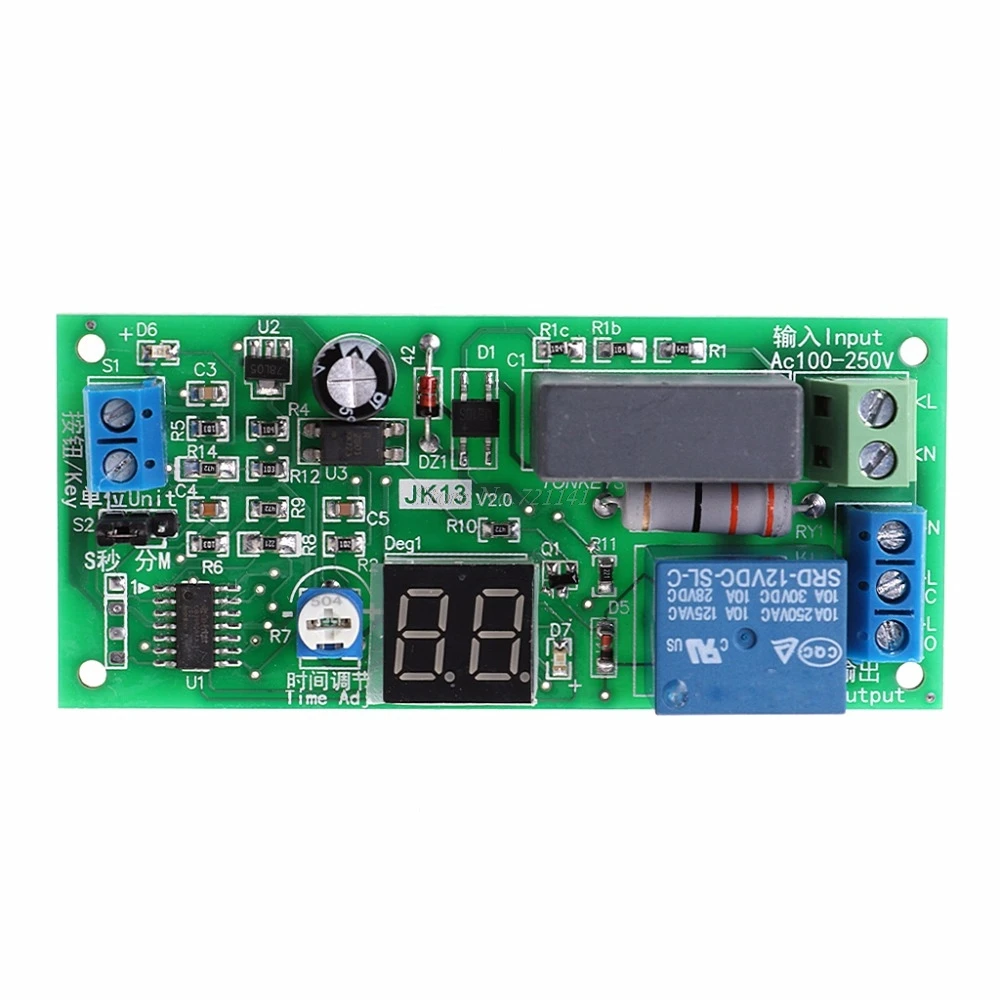 Ac 220v Delay Timer Switch Turn Off Board 0 Seconds 99 Minutes Delay Relay Module Breadboard In 