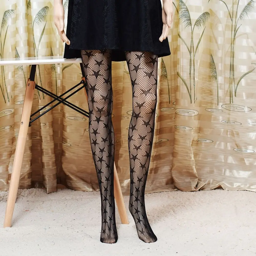 Fashion Cool Star Printed Fishnet Tights Hollow Out Sexy Mesh Pantyhose ...