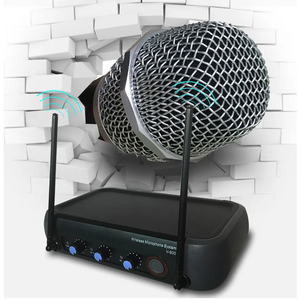 2Pcs Pro Handheld VHF Wireless Microphone Home KTV Kareoke Speech Mic ...