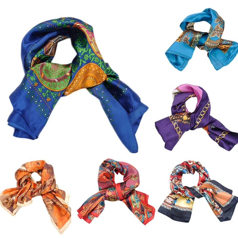 Feminina cachecol Hot moda 6 cores cachecóis lenço de seda cachecol ...