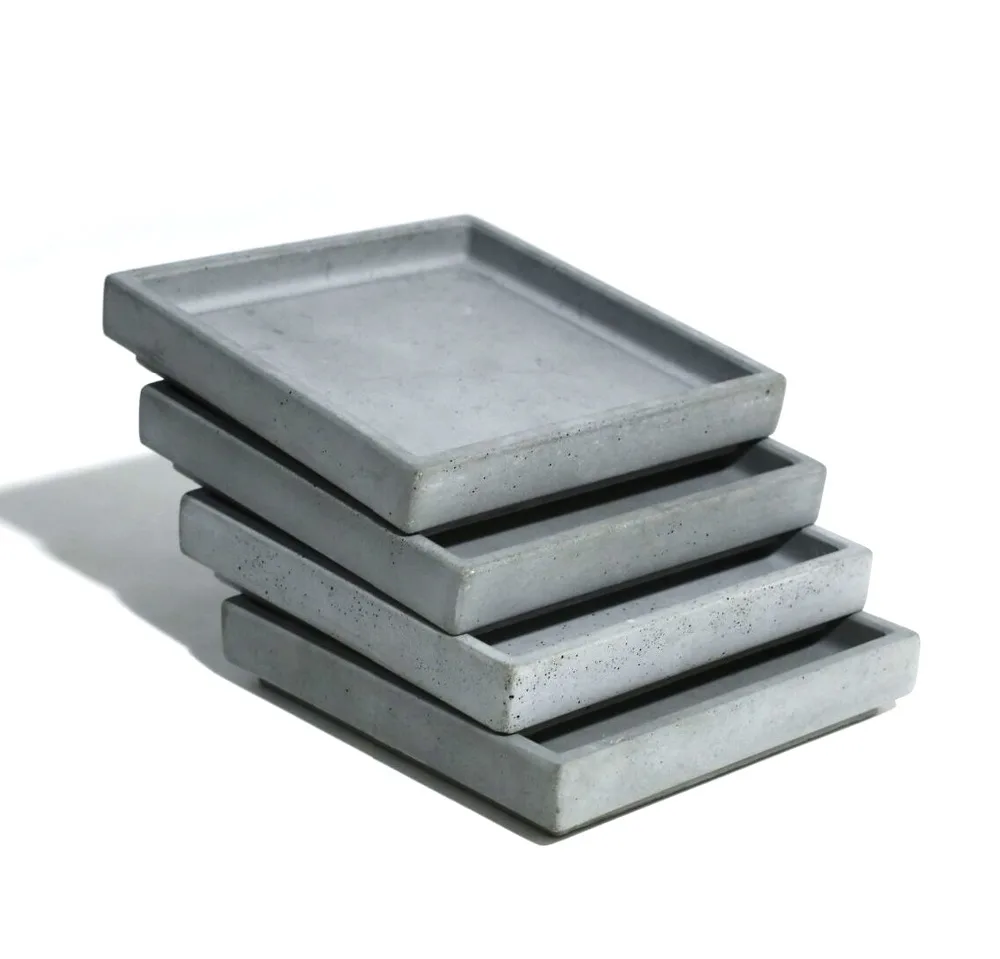 Mold Silicones Square Cement Plate Cup Fruit Plates Water Concrete Dish ...