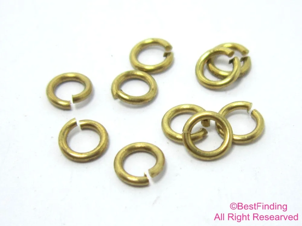 Jump rings, Raw brass jump ring, 4.5x0.8mm, Round jump ring, Open ...