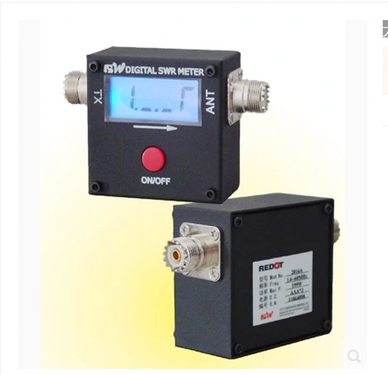 HF Band Two Way Radio Digital Power & SWR Meter RED DOT 1.6~60 mhz ...