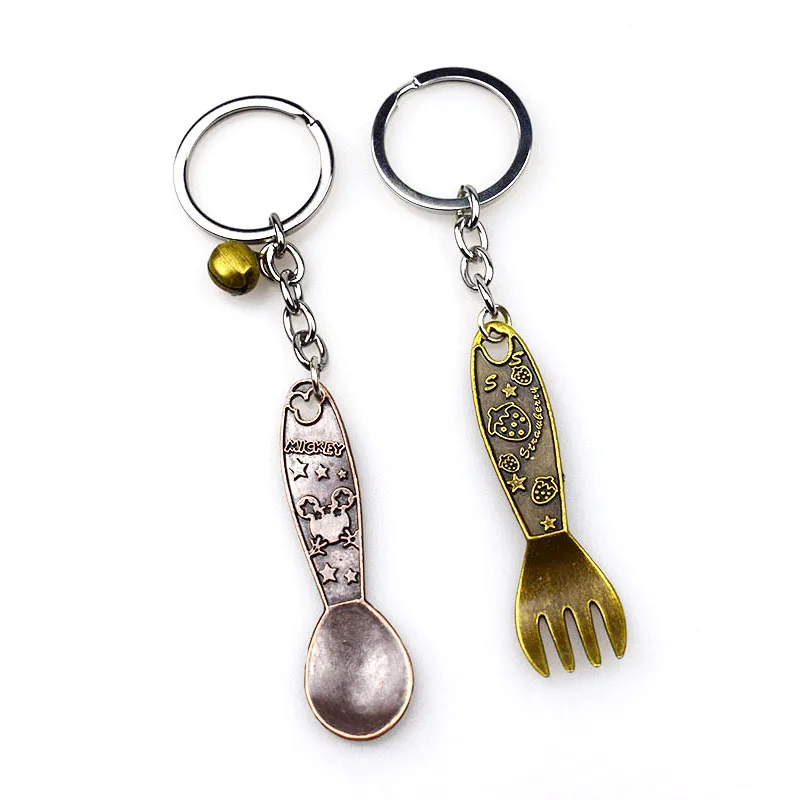 New Fashion Keychain 65*18mm kitchen spoon fork Pendants DIY Men ...