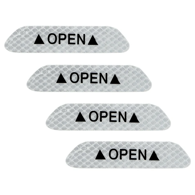 4 Pcs/Set Warning Mark Reflective Tape Universal Exterior Accessories ...