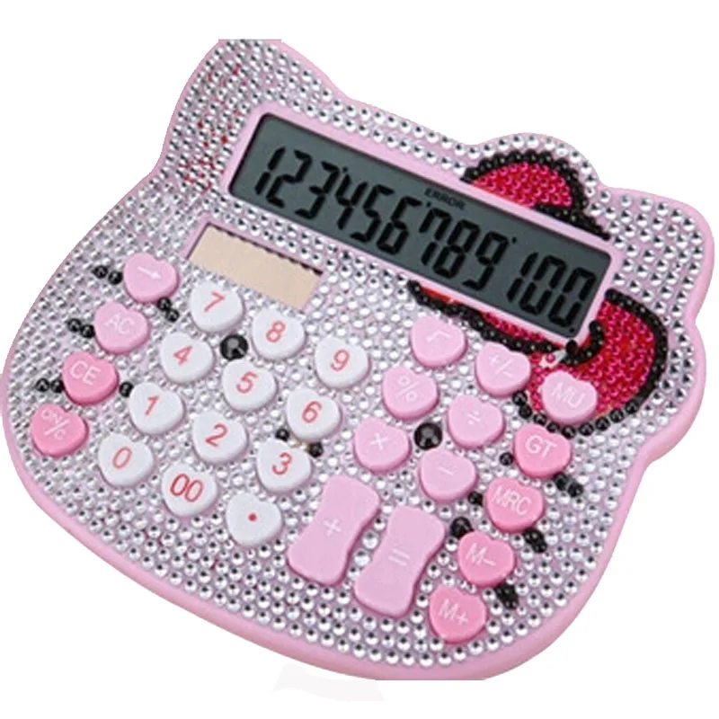 Drop Shipping 2018 Hot Sale 12 Digit Pink Hello Kitty Calculator Cute