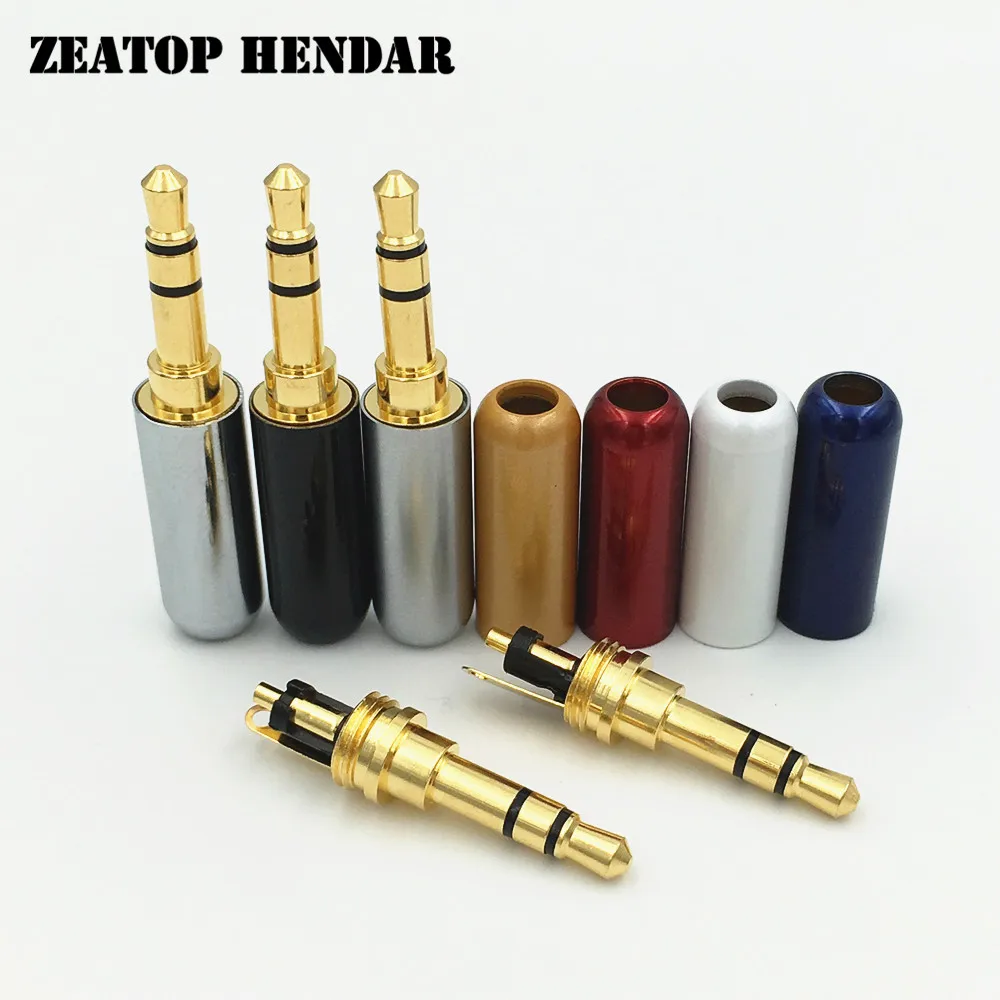 50Pcs 3.5mm 3 4 Poles Copper Gold Plated Stereo Plug 3.5 for Audio ...