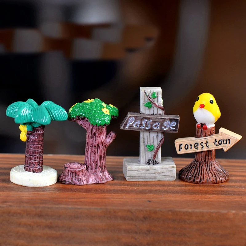 Mini DIY Signpost Simulation Stop Sign Mini Landscape Figurines ...