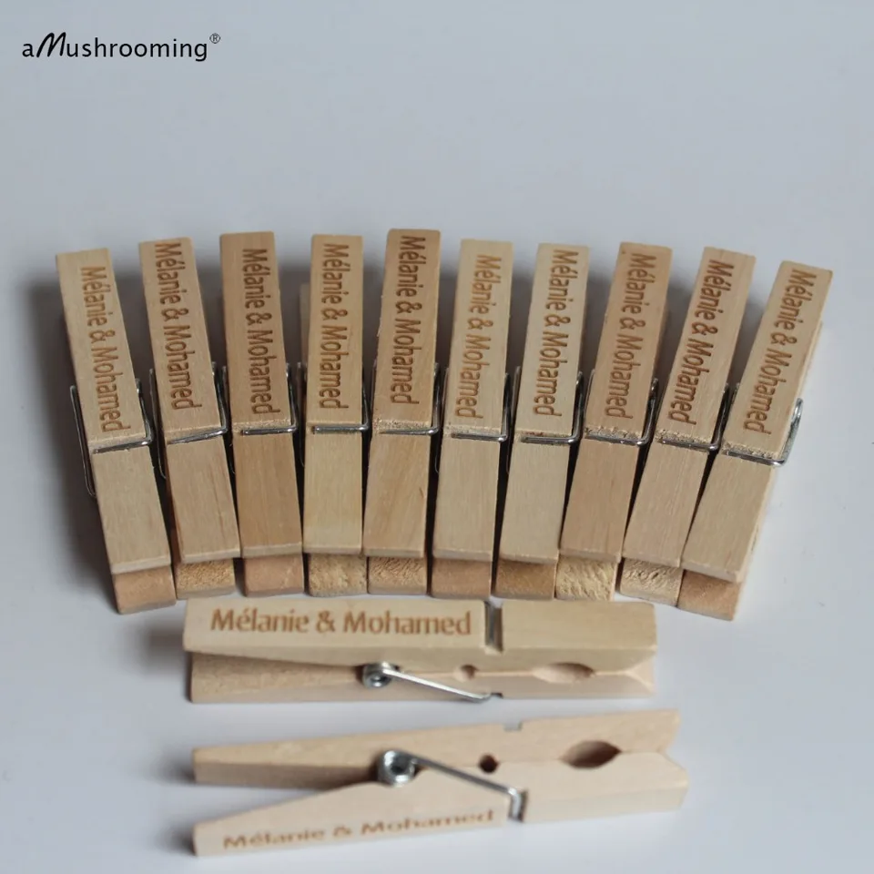 Pinzas Para La Ropa Como Recuerdo De Boda 50 Uds. Pinzas De Madera