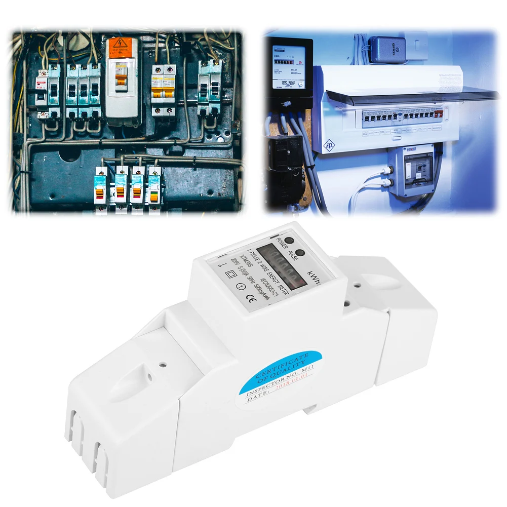 Aliexpress.com : Buy 220V Digital 1 Phase Electric Meter Power Meter 2 ...