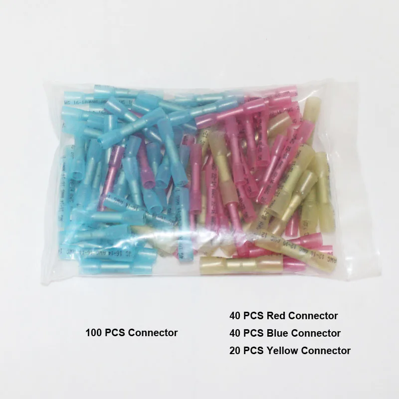 200/100 шт изолированные термоусадочные стыковые клеммы электрические ...
