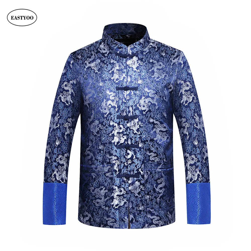 Dragon Jackets Men Winter 2016 Silk Jackets Plus Size 4XL Mandarin ...