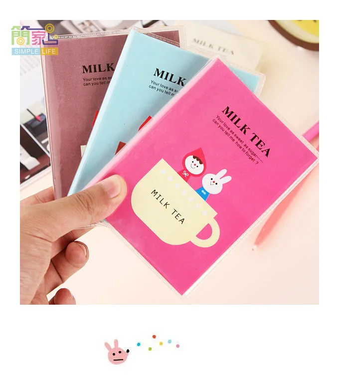 Kawaii Milk Tea Pvc Cover Notepad Notebook For Account Book School ...