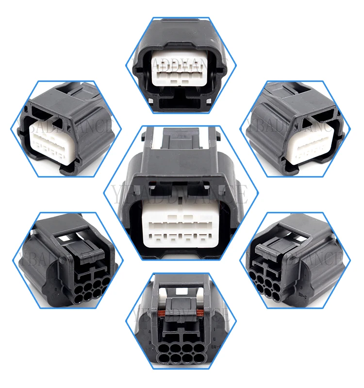 Conector hembra de 8 pines Auto impermeable negro 7283 8855 30|Cables, adaptadores y enchufes ...
