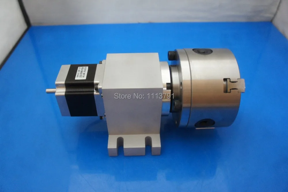 Cnc 라우터 회전 축 4 축 조각 기계용 축 80 Mm 3 조 스크롤 척 고조파 기어 박스 포함router