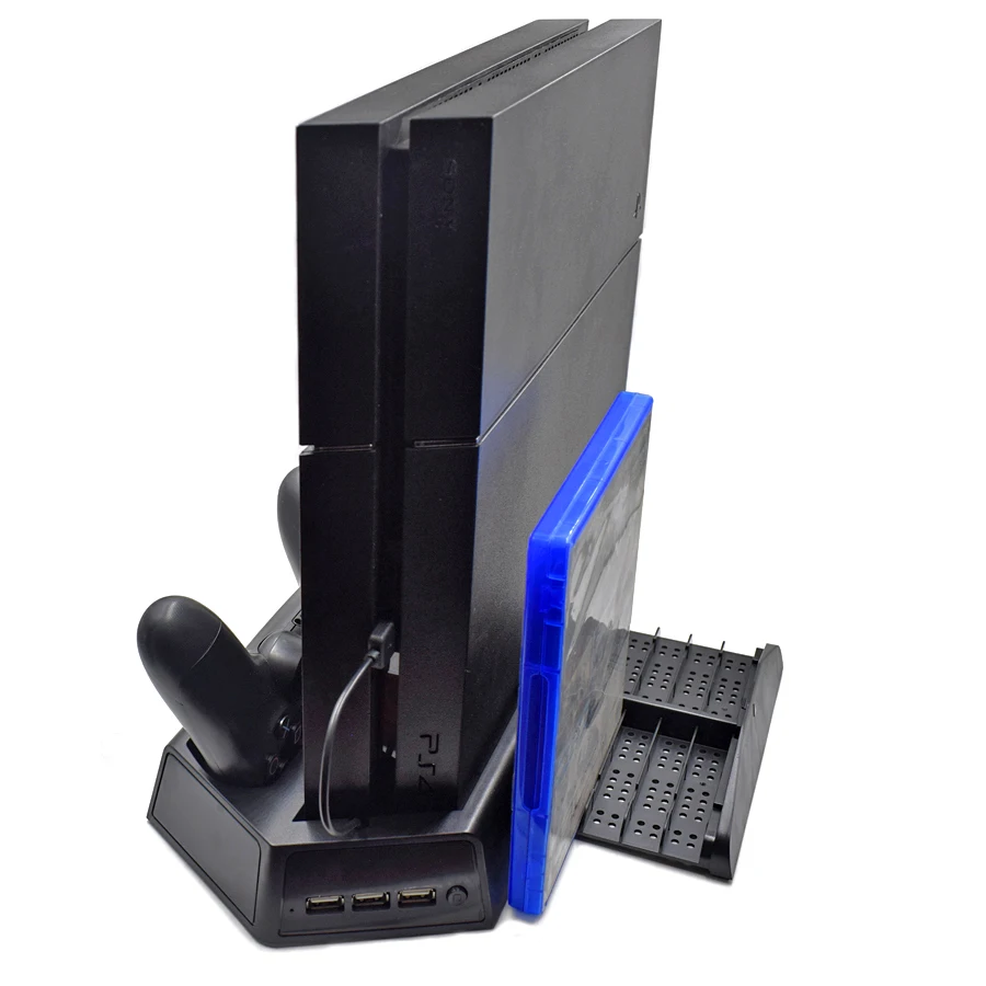 3 in 1 PS4 Pro Slim Vertical Stand Cooling Fan Cooler with Controller ...