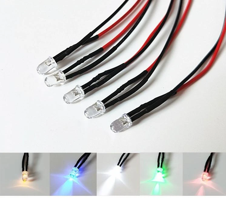 High Quality 50pcs/lot Dc 12v Led Diodes 20cm Pre Wired 5mm Led Light ...