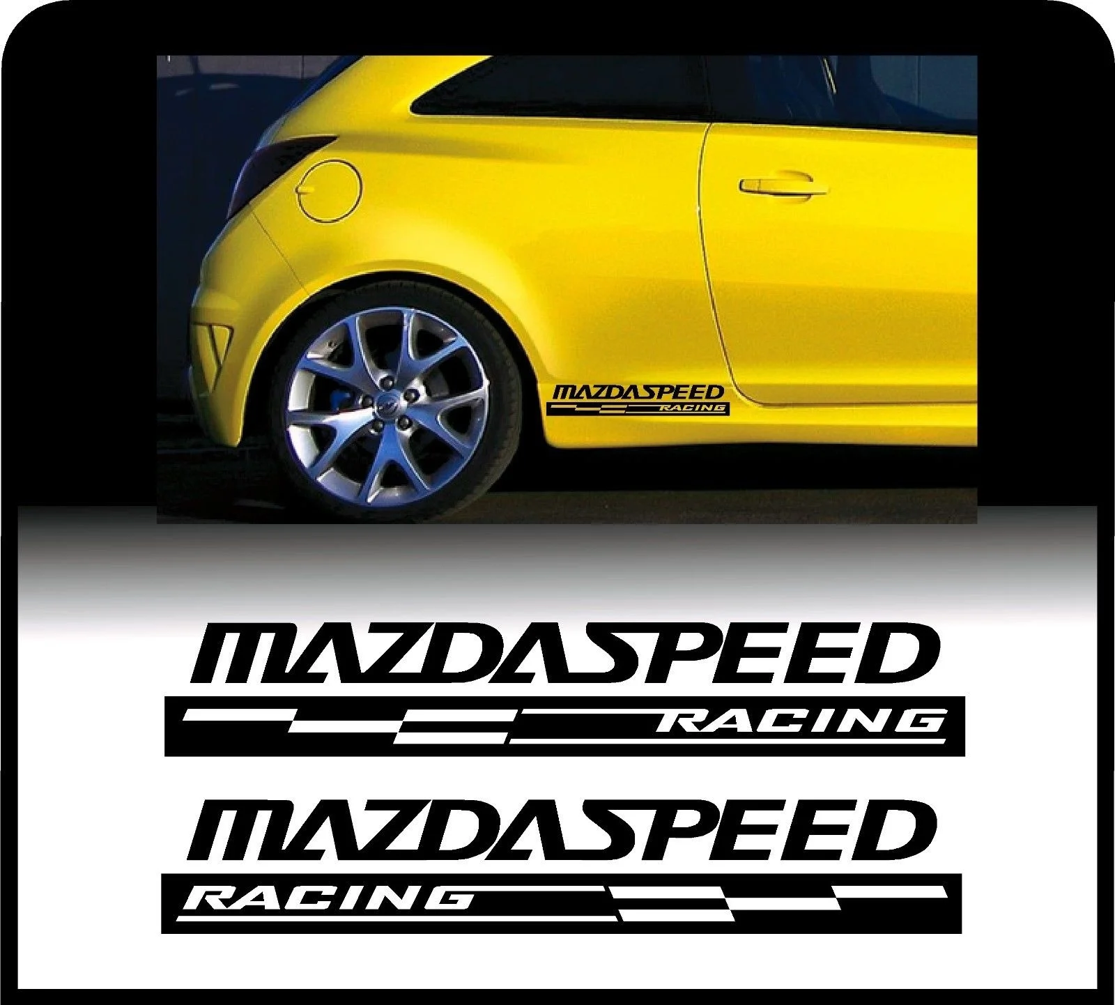 For 2Pcs/Pair For MAZDASPEED RACING CHECKS Body Panel CAR DECAL STICKER ...