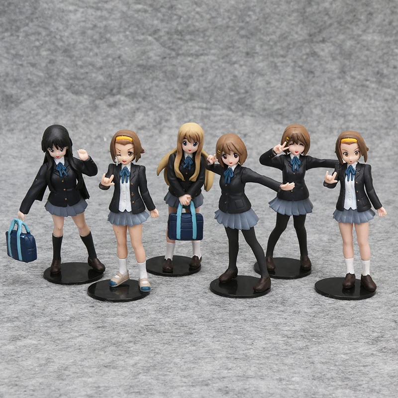 Anime 6pcs/set K-on! Figure Akiyamn Mio Yui Hirasawa Tainaka Ritsu ...