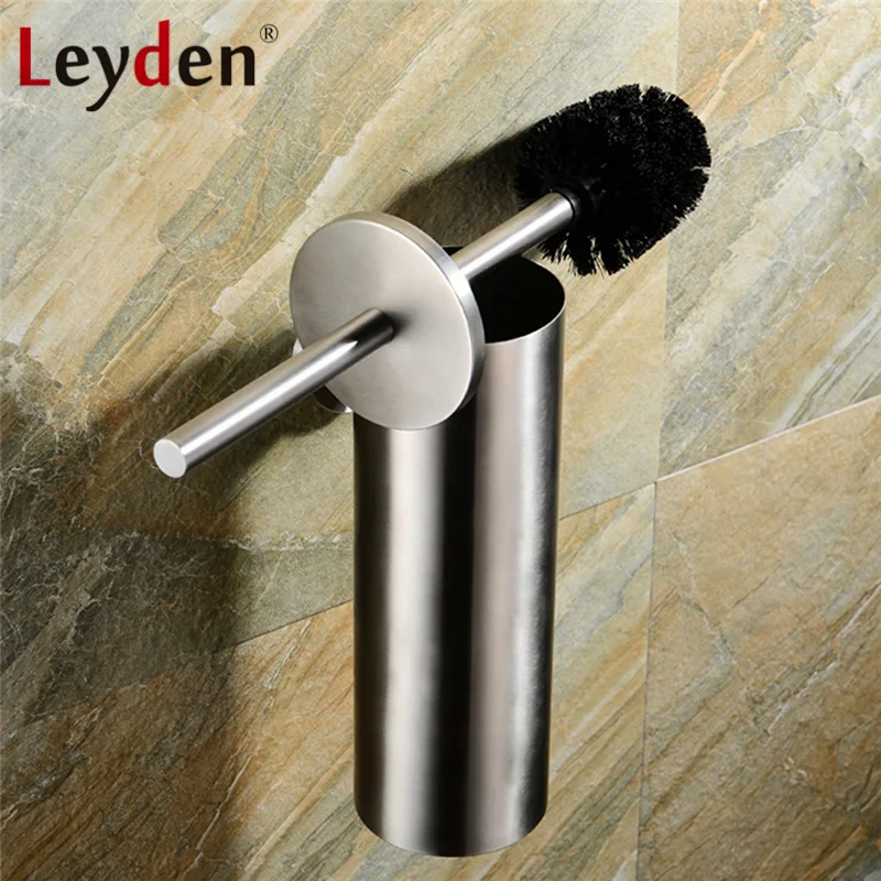 Leyden Stainless Steel Brushed Nickel Finish Wall Mounted Toilet Brush