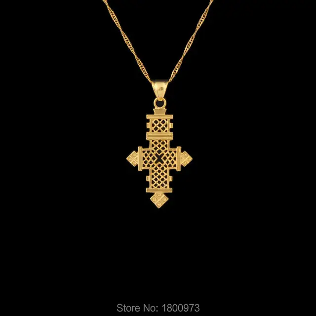 Ethiopia Cross Pendant For Men Women Gold Color Pendant Necklace African Fashion Jewelry For Unisex Free Shipping Pendants AliExpress