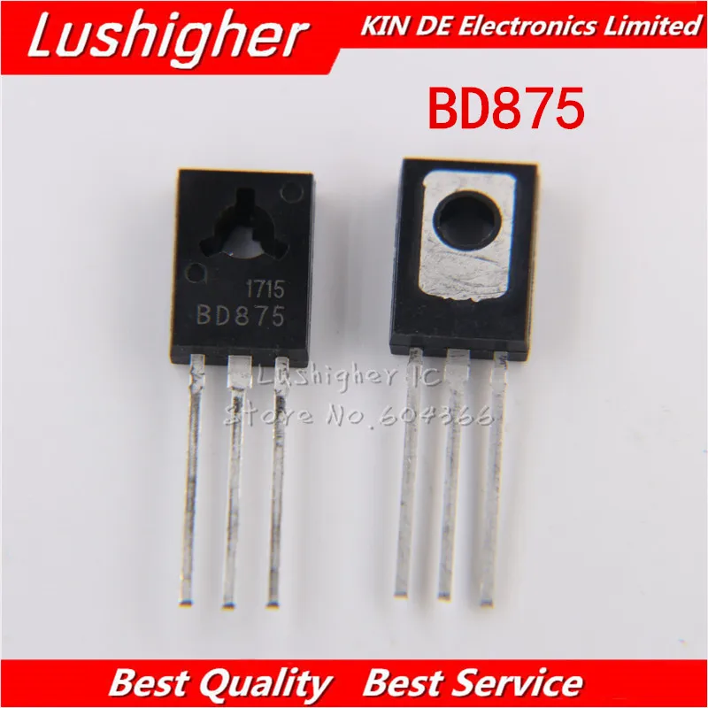 10pcs Bd875 To-126 Bd 875 To126 Npn Planar Transistor Darlington New ...