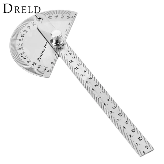 DRELD 180 Degree Angle Ruler Stainless Steel Protractor Angle Finder ...