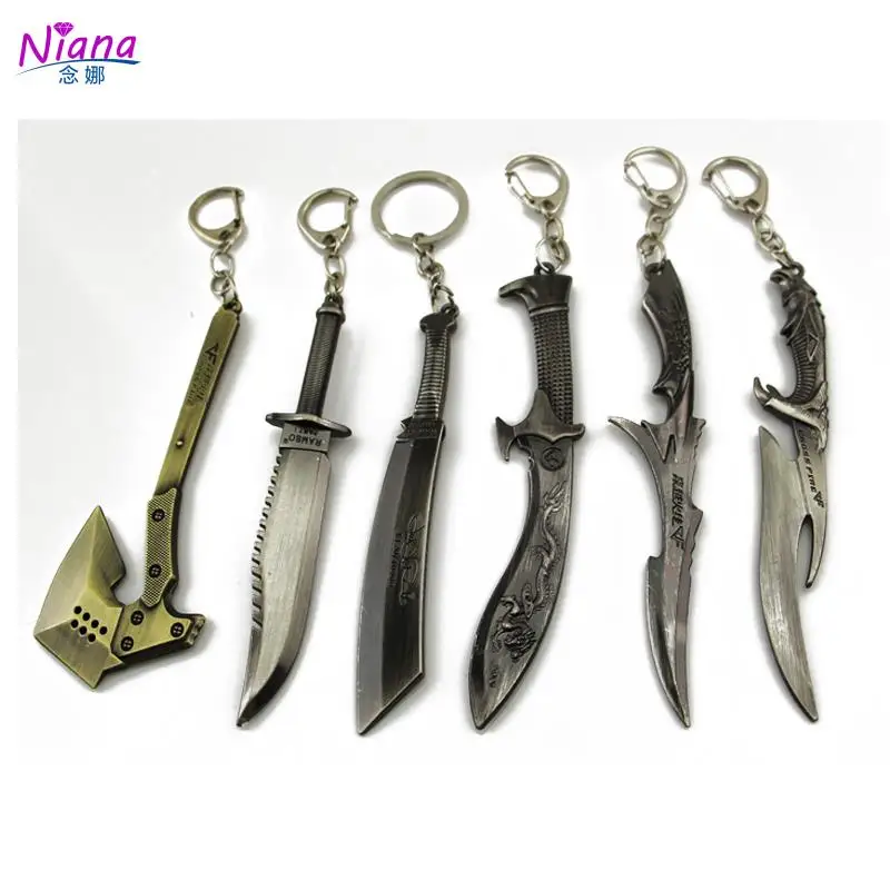 6 Style Game Weapon Gun Keychain Cf Cross Fire Wire Sword Model Key ...